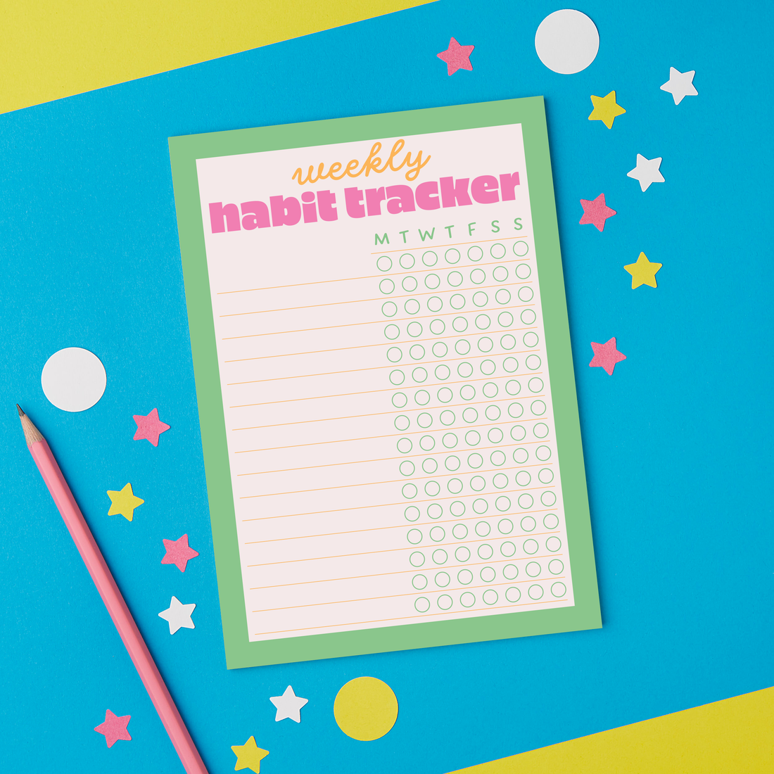 Fun Colourful Weekly Habit Tracker Tear Off Notepad – The Poppy Lane